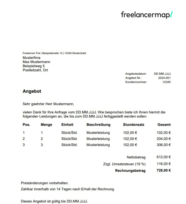 Angebot schreiben | kostenlose Vorlage, Erstellung & Tipps